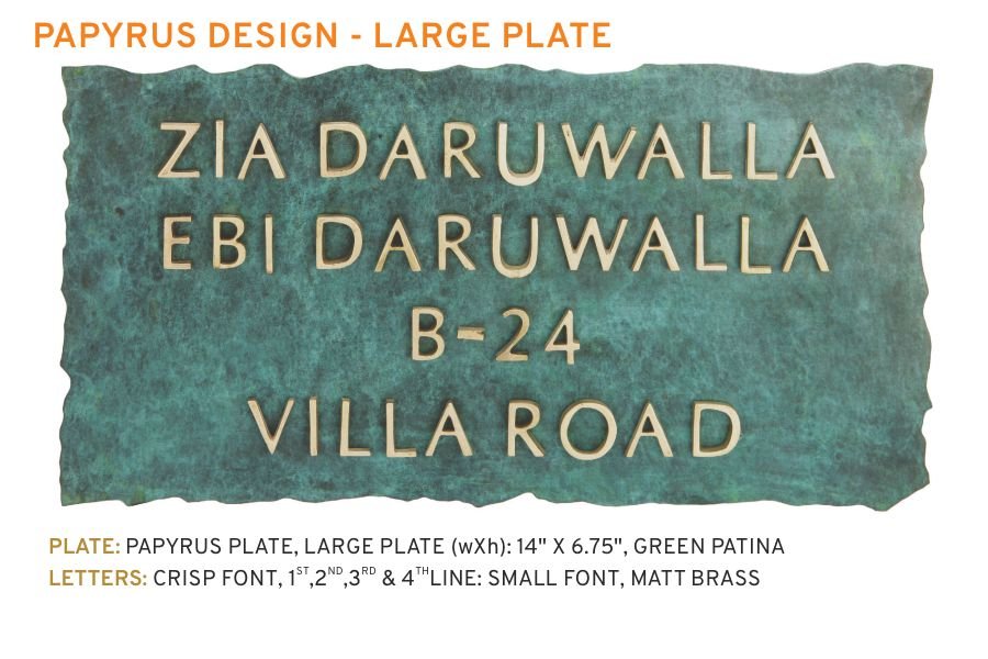 Buy PAPYRUS Elegant Brass Nameplate | Mukul Goyal